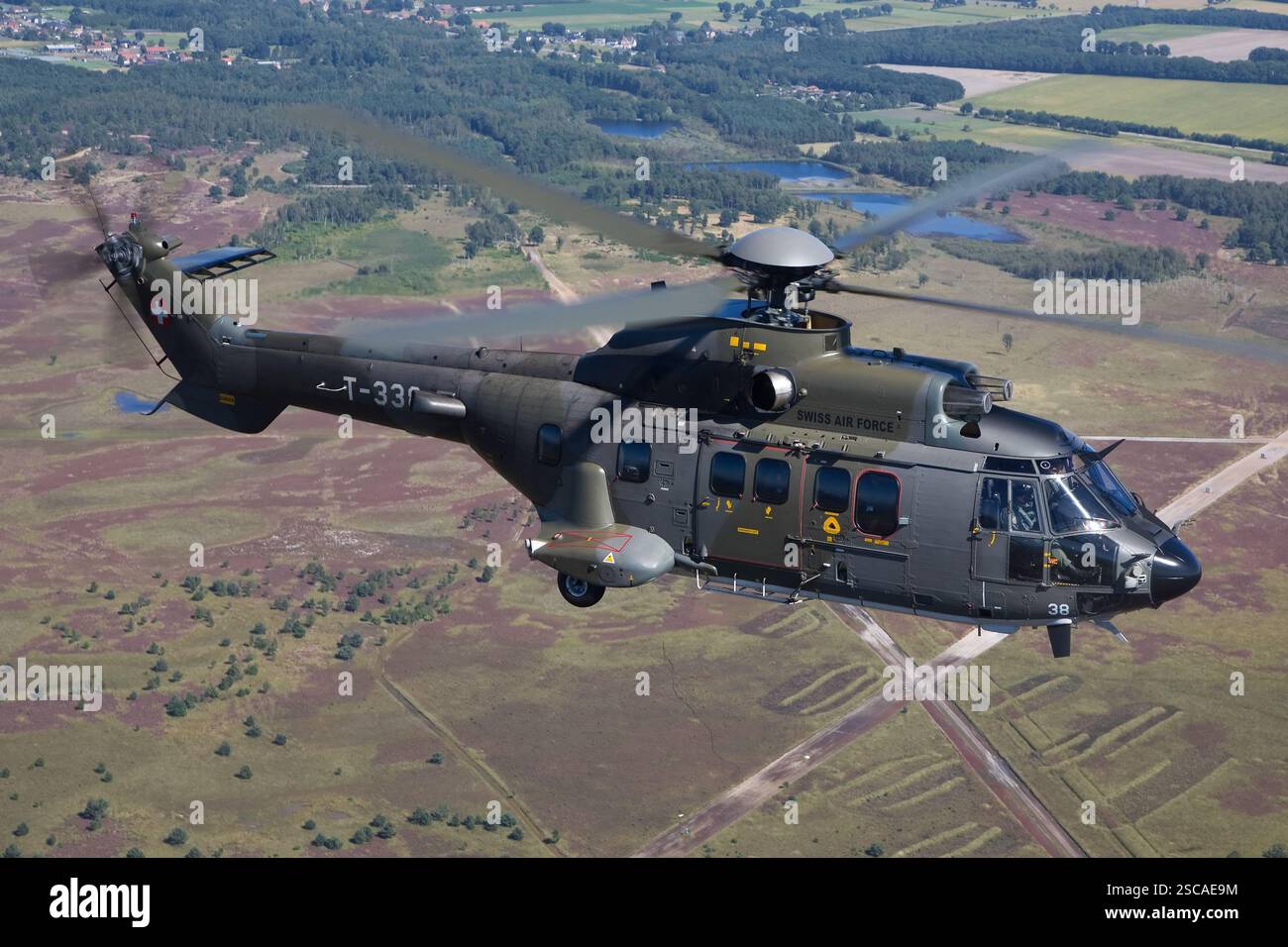 The Swiss Air Force Super Puma helicopter, a multi-role aircraft used ...