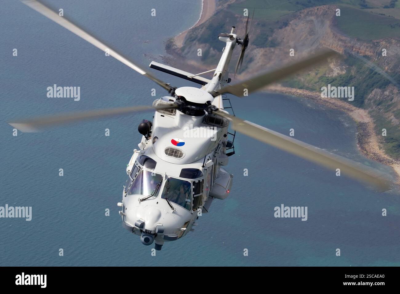 A close-up of the Royal Netherlands Air Force NH90 performing in an air ...