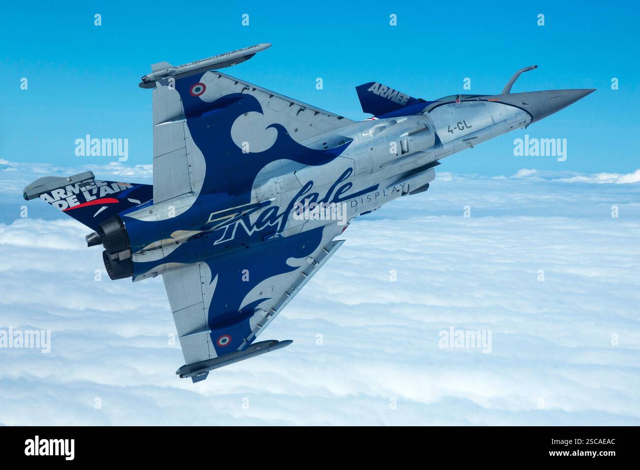 French Air Force Dassault Rafale executing a high-G turn Stock Photo ...