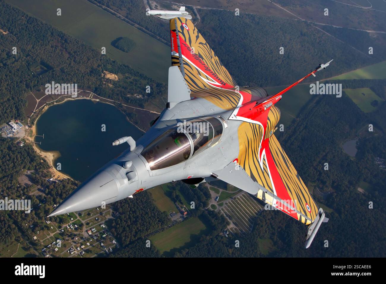 A French Air Force Dassault Rafale in action during an air-to-air photo ...