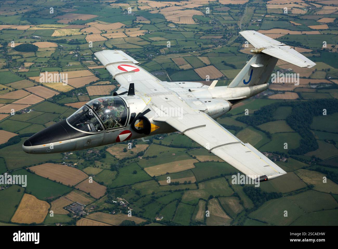 Austrian Air Force Saab 105 performing aerobatic maneuvers Stock Photo ...