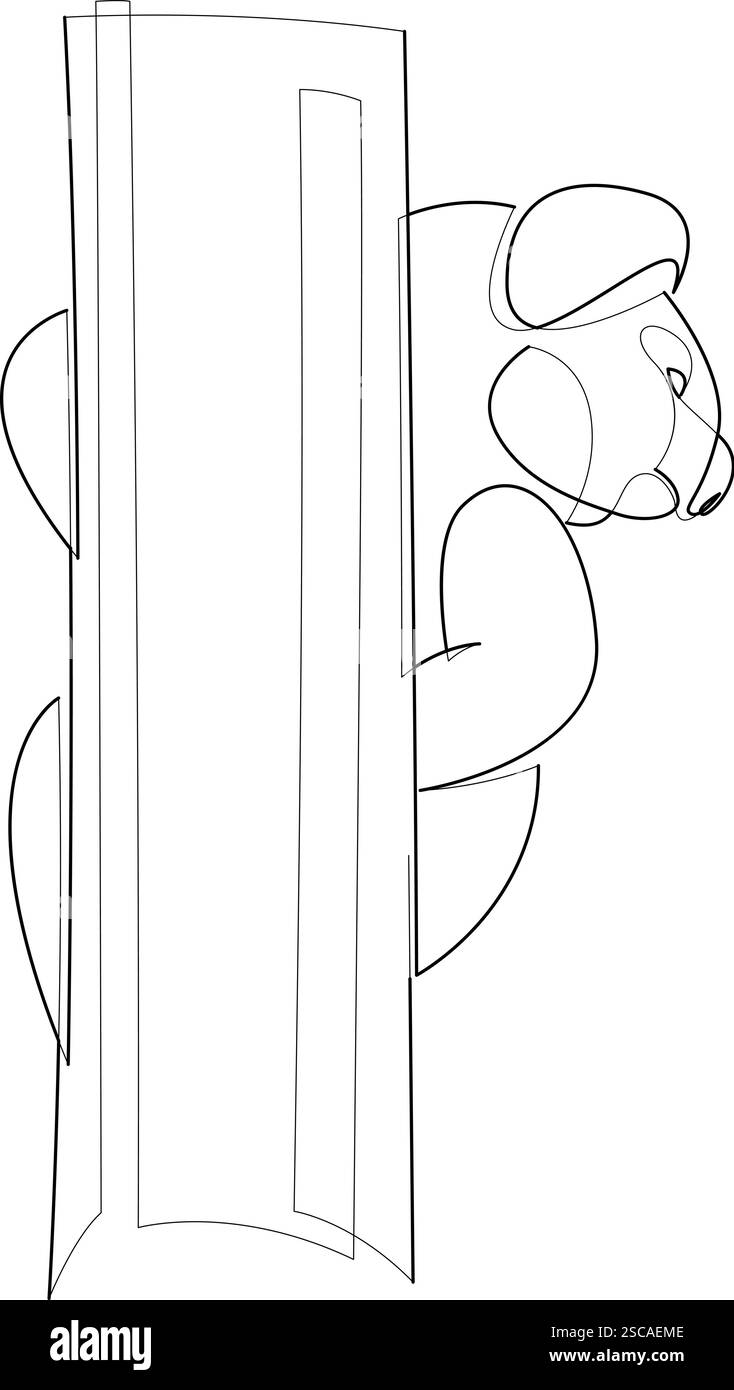 Koala Animal One Line Drawing. Koala Minimalist Silhouette Design ...