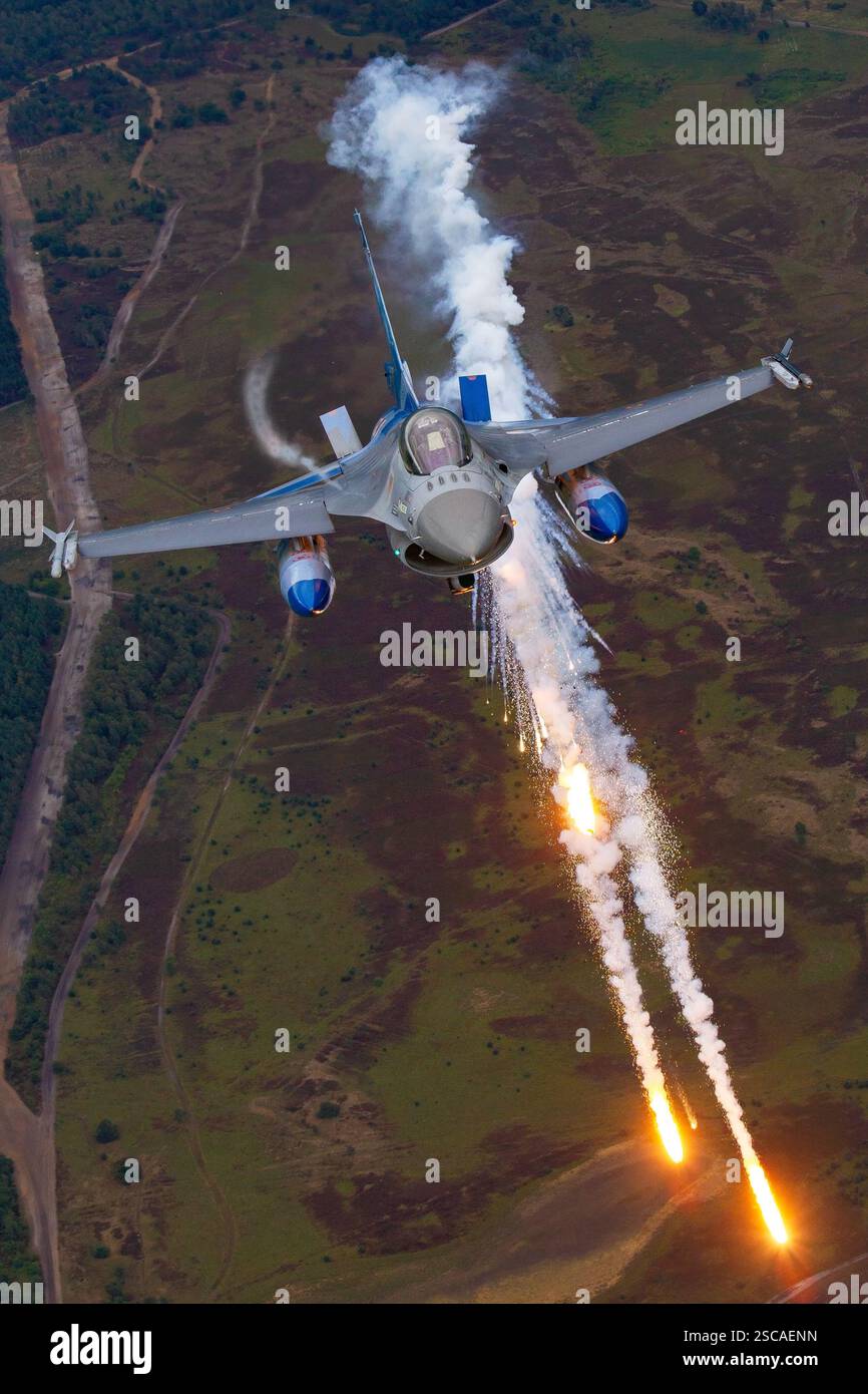 Belgian Air Force F-16 Fighting Falcon in flight during an air-to-air ...