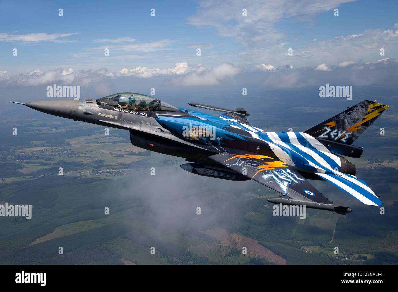 Hellenic Air Force Lockheed Martin F-16 Fighting Falcon Zeus performing ...