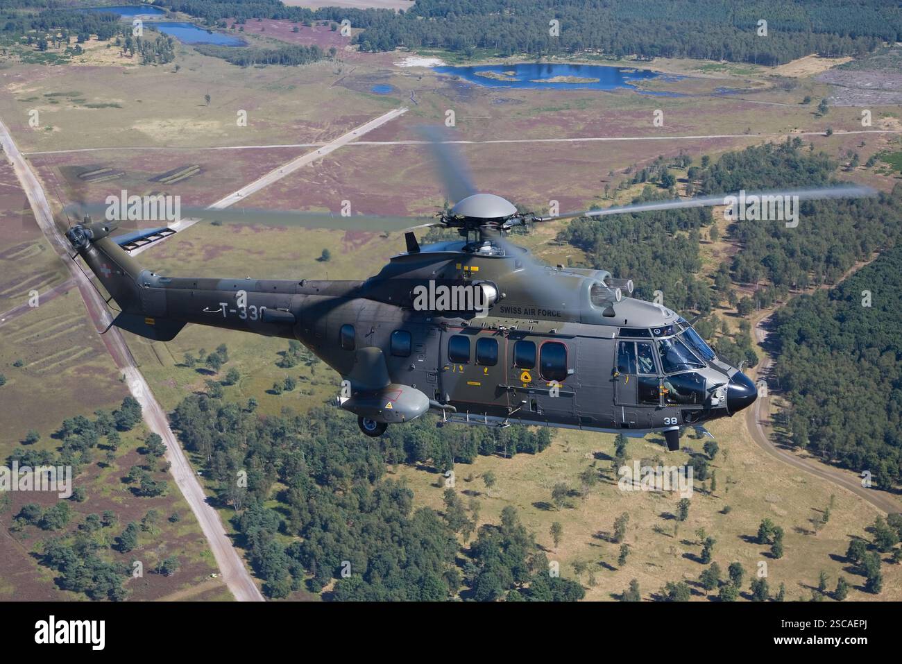A Swiss Air Force Super Puma in flight. This versatile multi-role ...