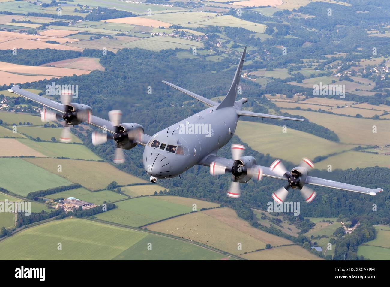 CP-140 Aurora of the Royal Canadian Air Force performing a low-level reconnaissance mission ...