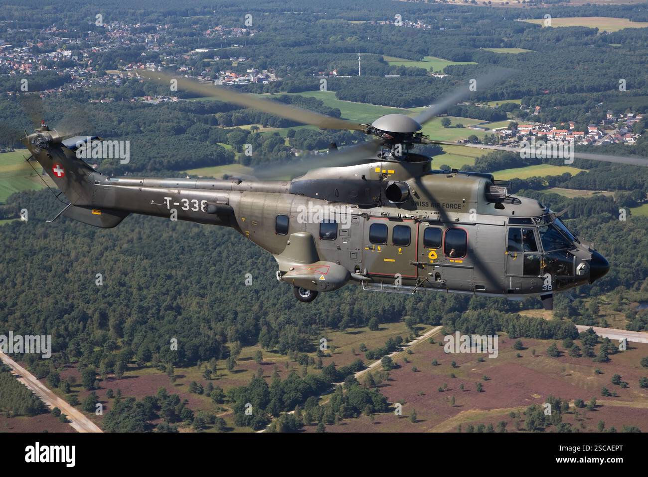 The Swiss Air Force Super Puma helicopter in action. Known for its ...