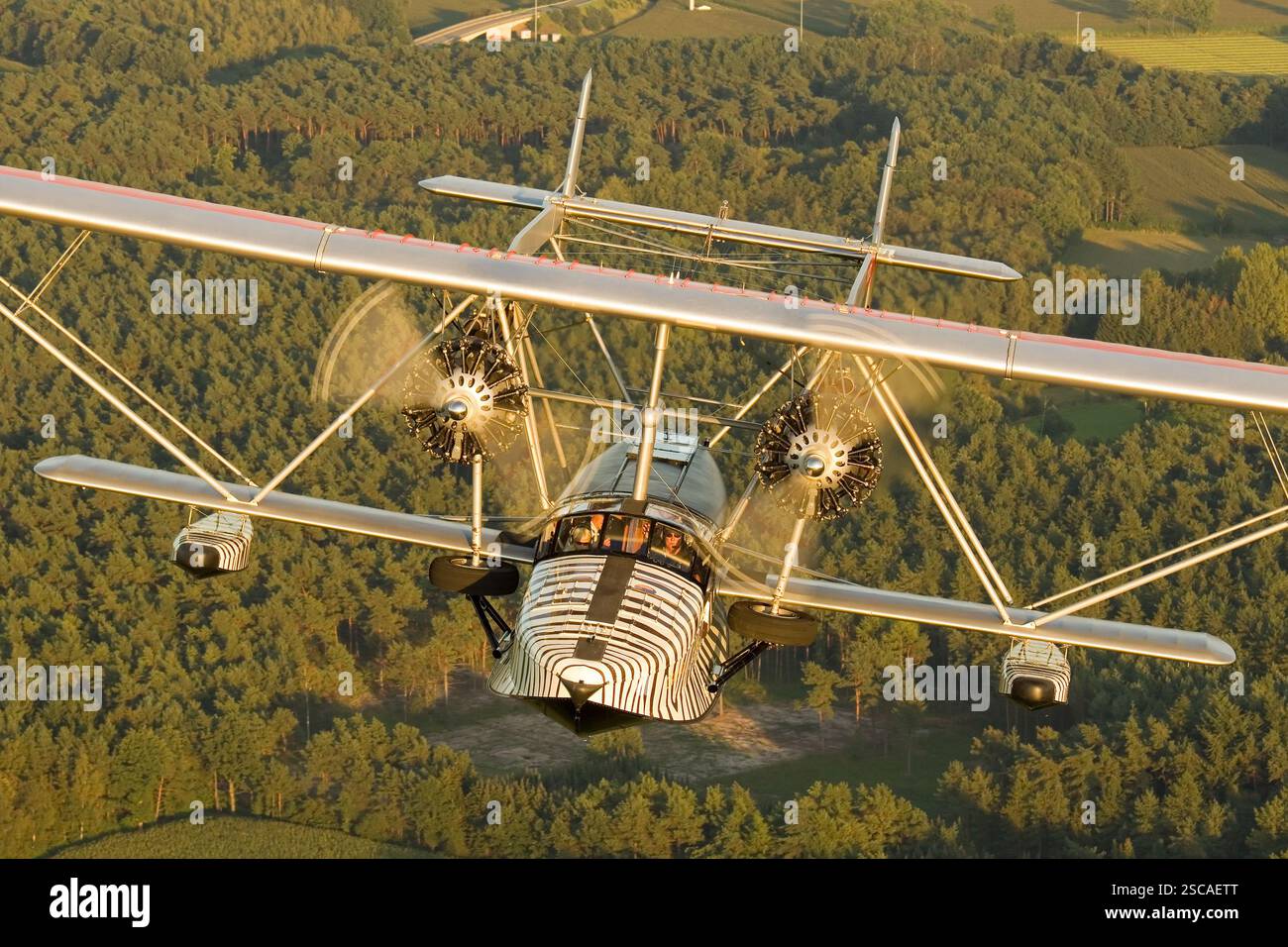 Sikorsky S-38 amphibious aircraft performing during an air-to-air photo ...