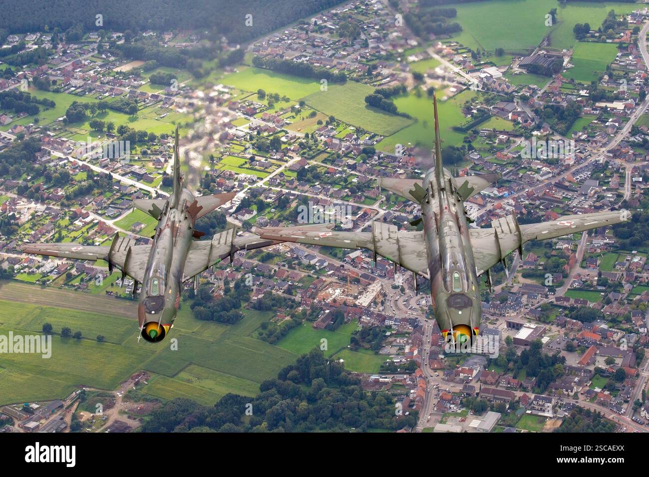 Polish Air Force Sukhoi Su-22 in flight during an air-to-air photo ...
