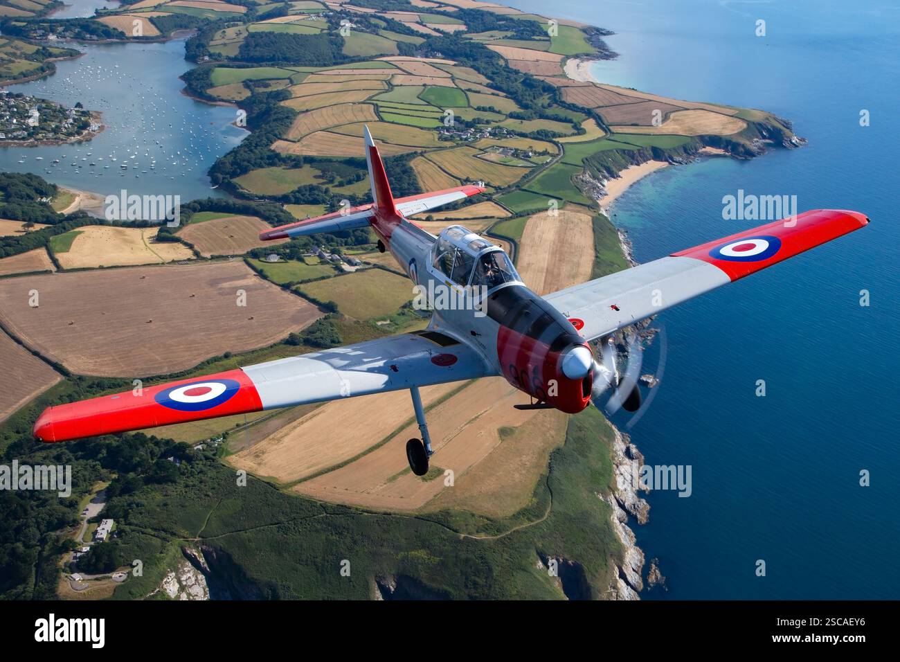 Chipmunk aircraft in flight during an air-to-air photo shoot. This ...