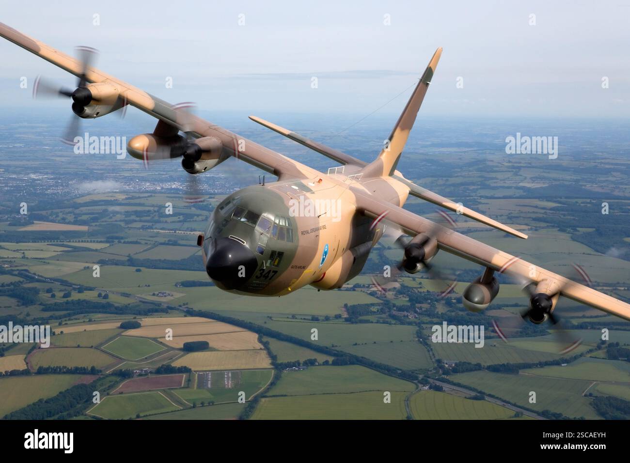 Lockheed C-130 Hercules of the Royal Jordanian Air Force performing a ...
