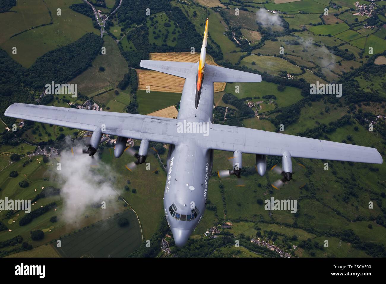 Lockheed C-130 Hercules of the Pakistan Air Force performing an airlift ...