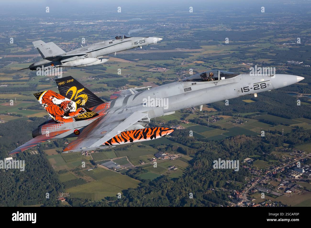 The Spanish Air Force F/A-18 Hornet, known as the 'F-18 Tiger' in its ...