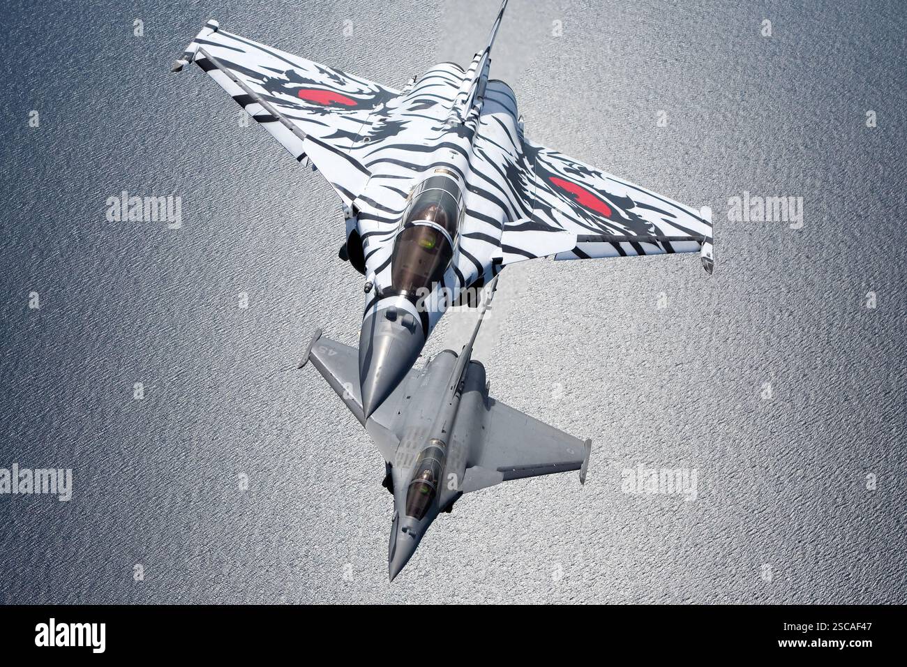 A second shot of the French Air Force Dassault Rafale during an air-to ...