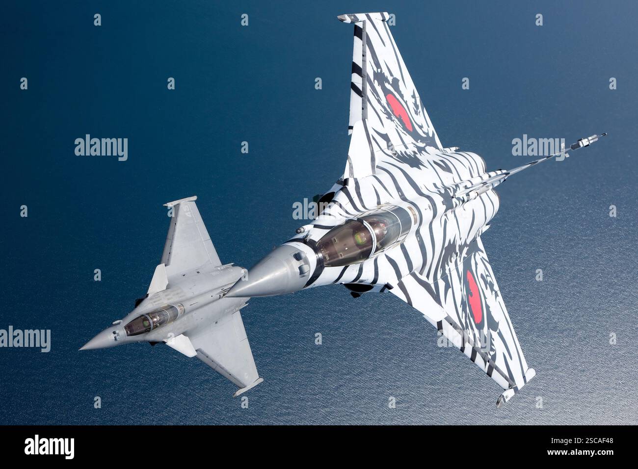 A French Air Force Dassault Rafale performing an aerial maneuver during ...