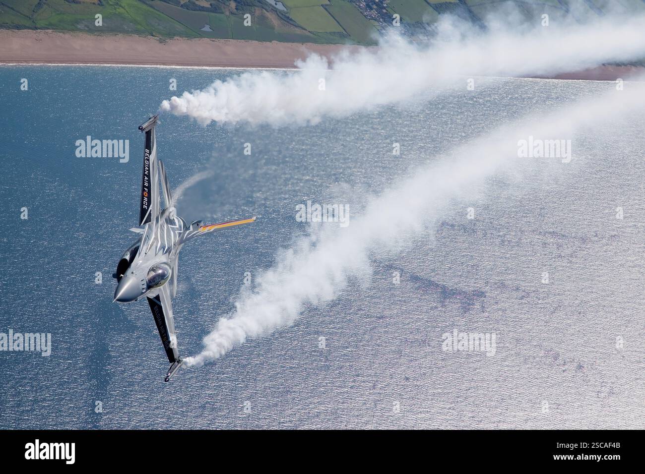Another view of a Belgian Air Force F-16 Fighting Falcon performing ...
