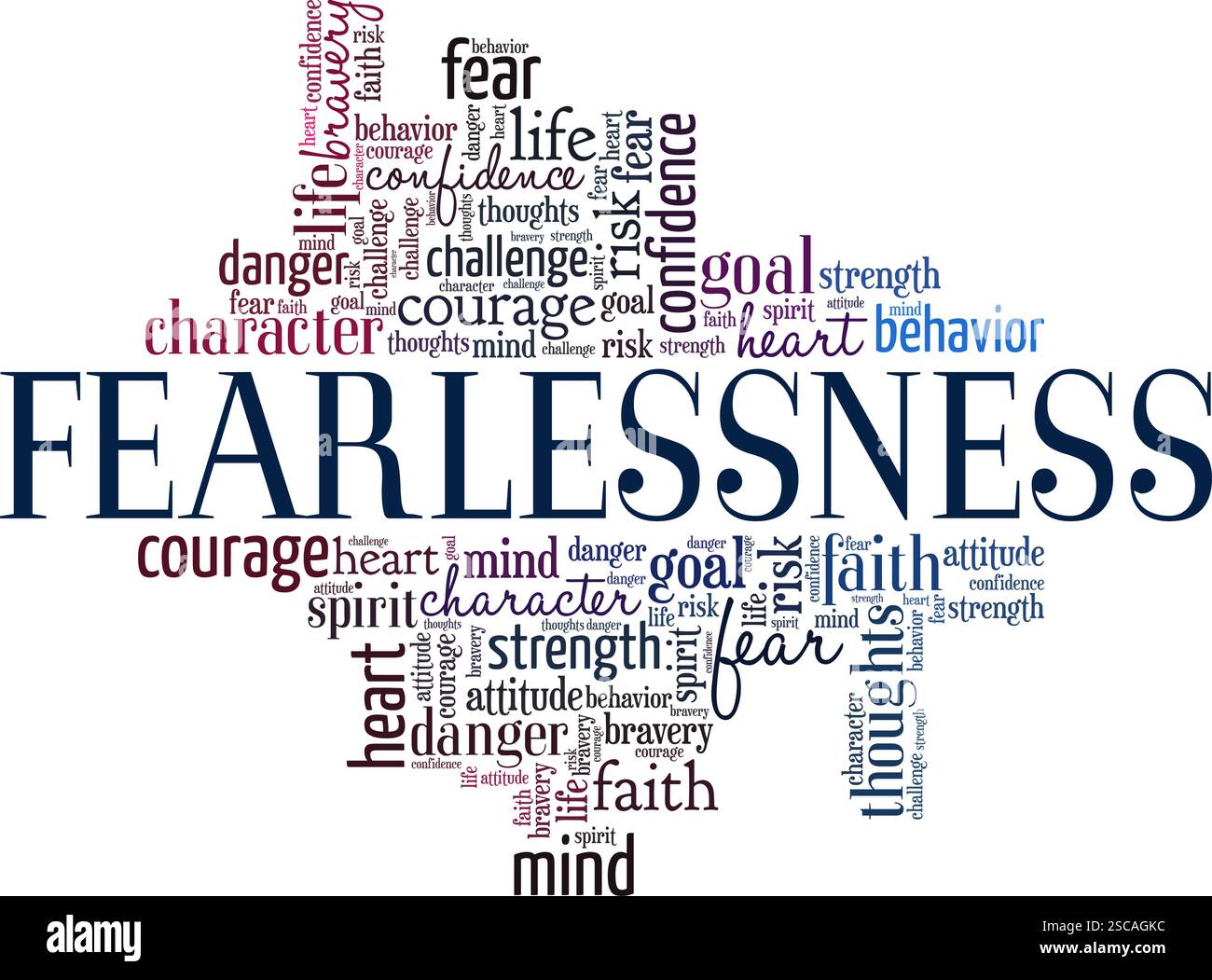 Fearlessness word cloud conceptual design isolated on white background ...