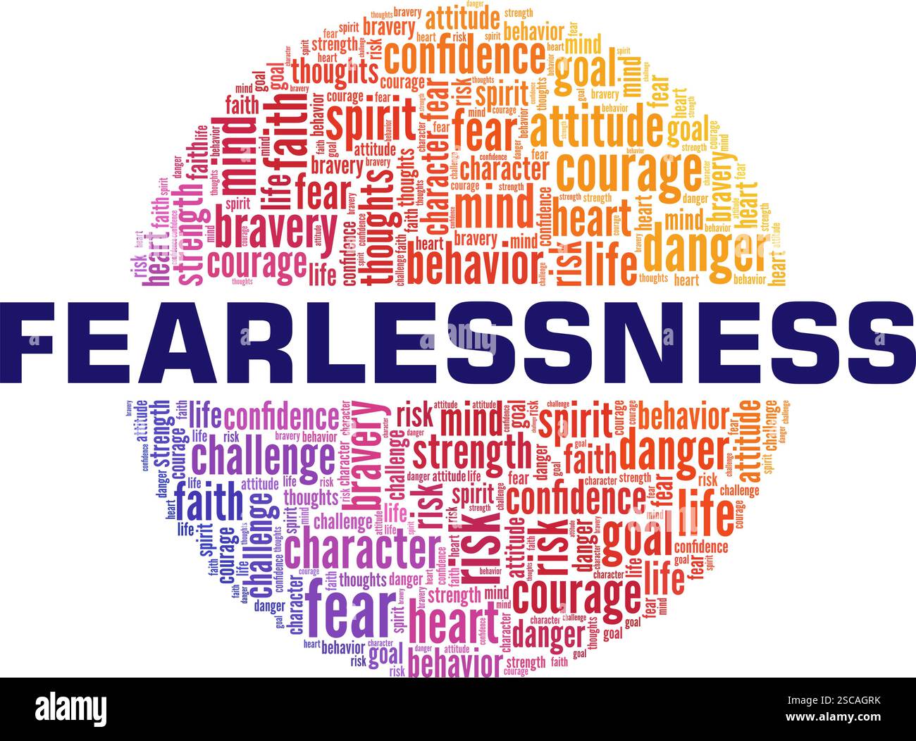 Fearlessness word cloud conceptual design isolated on white background ...