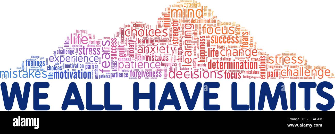 We All Have Limits word cloud conceptual design isolated on white ...