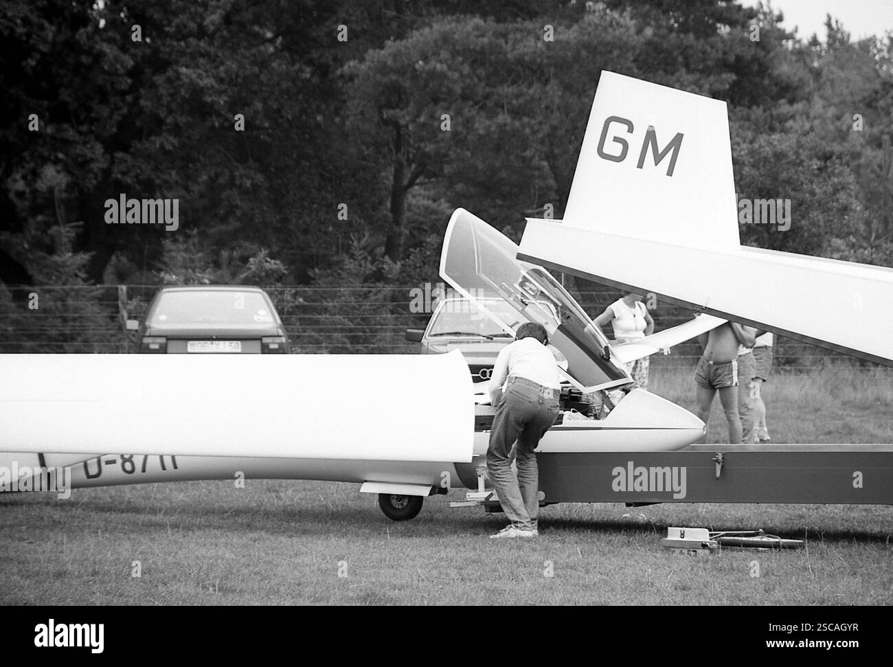 Airfield Stuede: Picture shows Alexander Schleicher (AS) glider and a ...