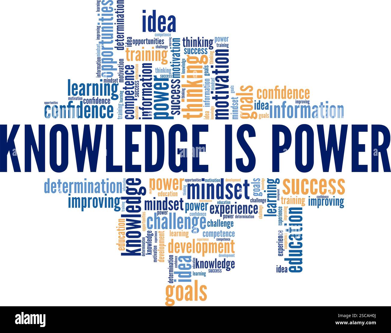 Knowledge is Power word cloud conceptual design isolated on white ...