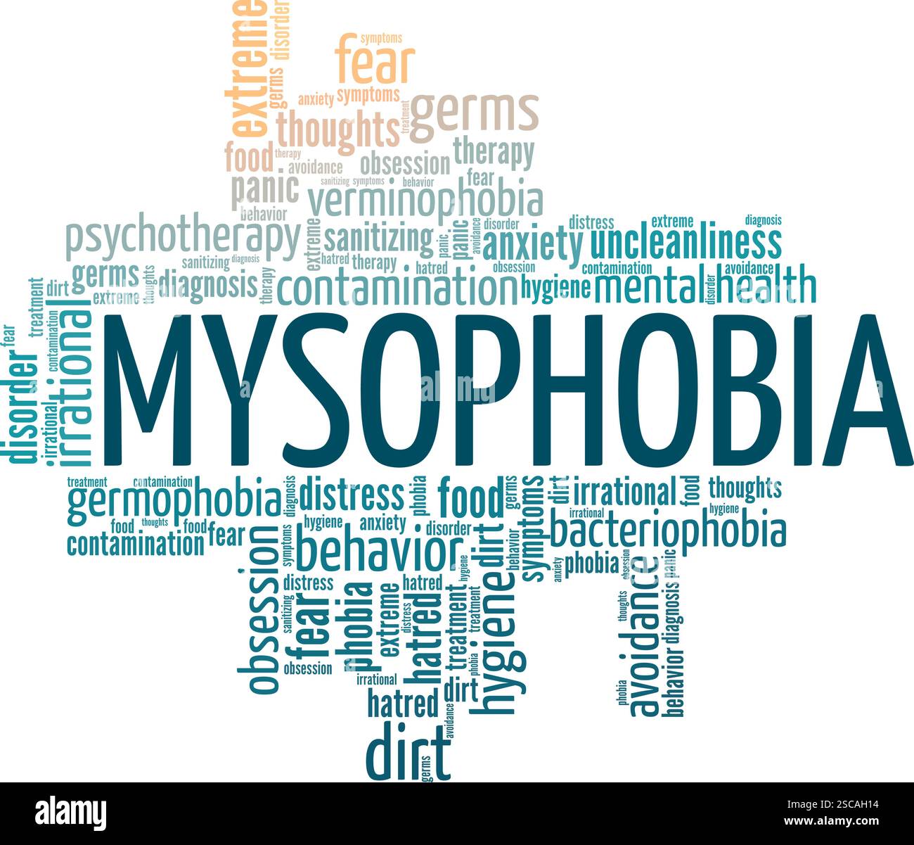 Mysophobia word cloud conceptual design isolated on white background ...