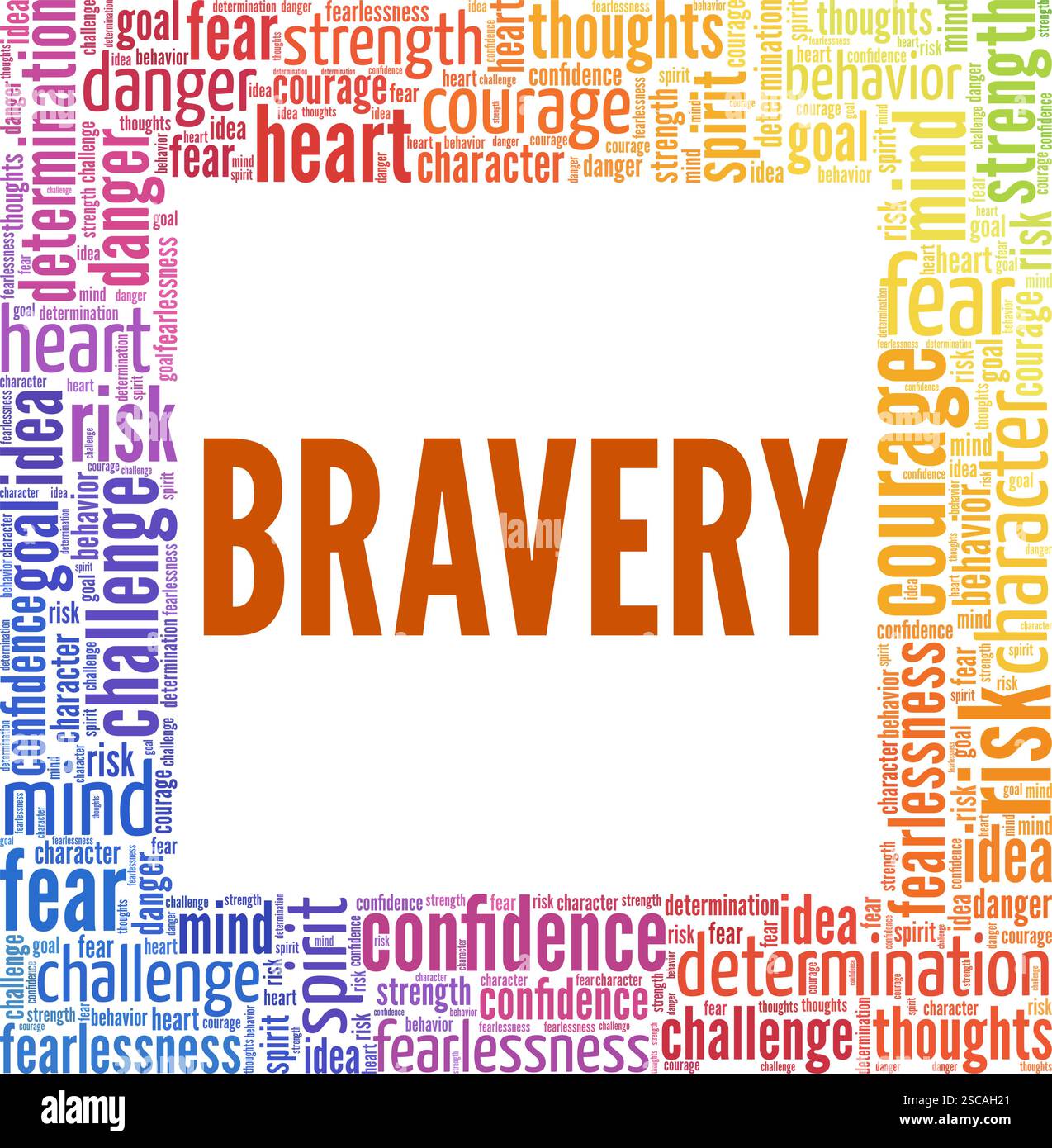 Bravery word cloud conceptual design isolated on white background Stock ...