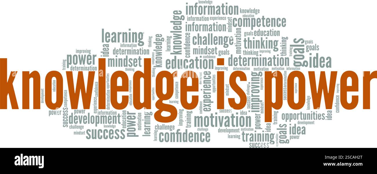 Knowledge is Power word cloud conceptual design isolated on white ...