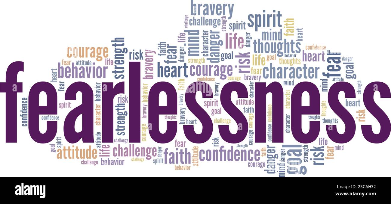 Fearlessness word cloud conceptual design isolated on white background ...