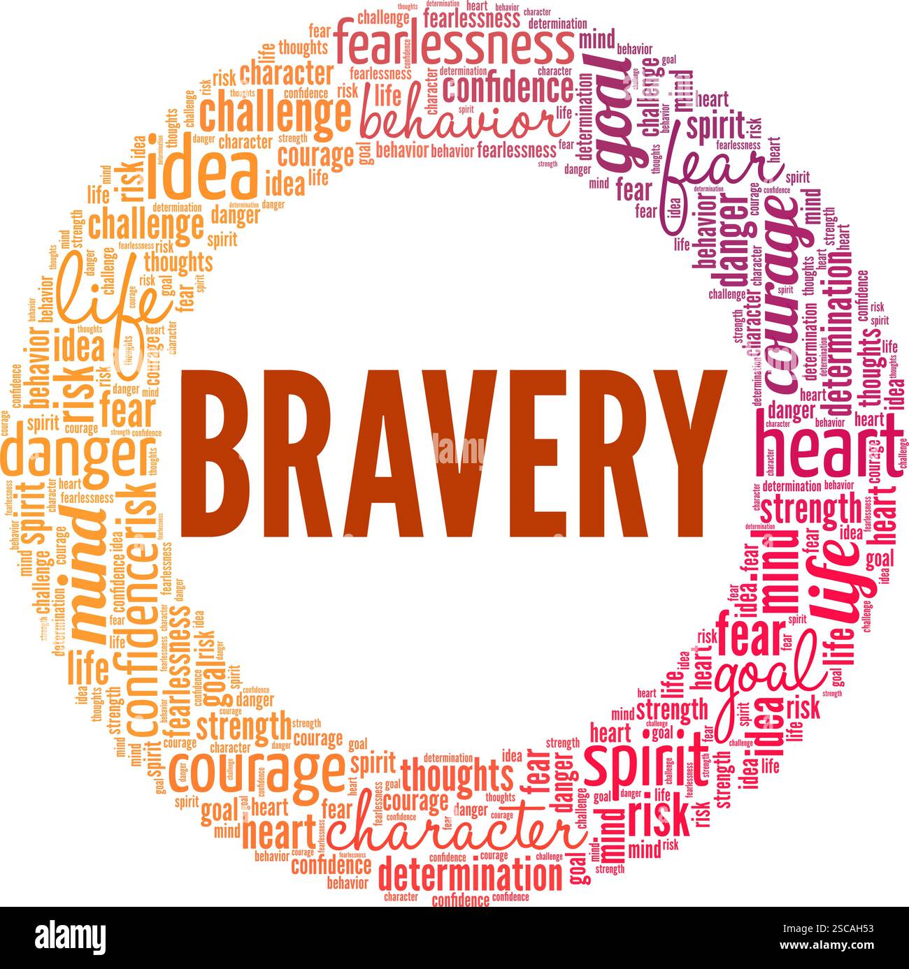Bravery word cloud conceptual design isolated on white background Stock ...