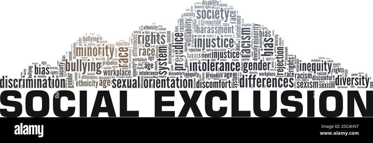 Social Exclusion word cloud conceptual design isolated on white ...