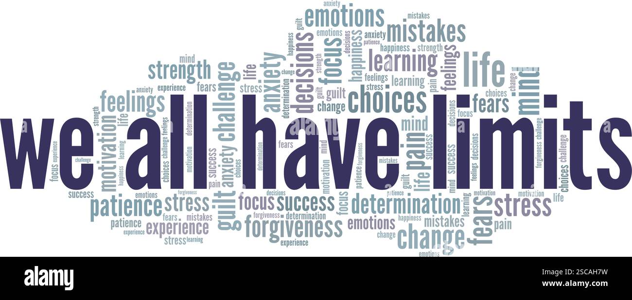 We All Have Limits word cloud conceptual design isolated on white ...