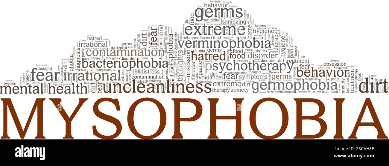 Mysophobia word cloud conceptual design isolated on white background ...