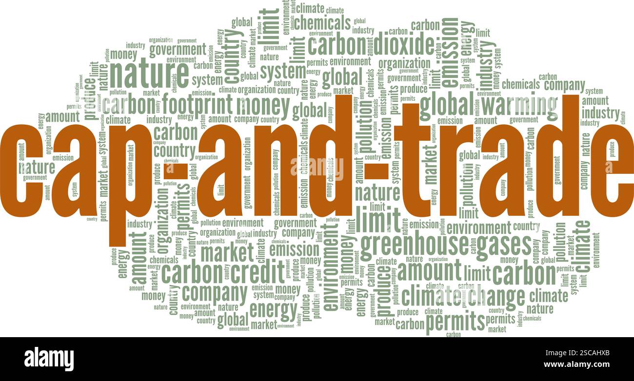 Cap and Trade word cloud conceptual design isolated on white background ...