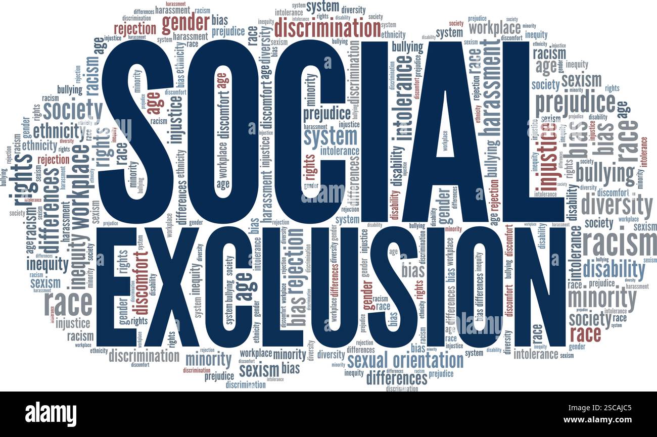 Social Exclusion word cloud conceptual design isolated on white ...