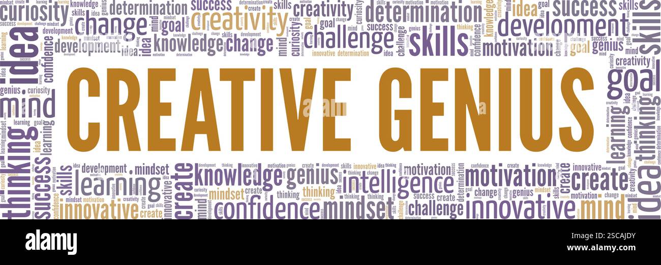 Creative Genius word cloud conceptual design isolated on white ...