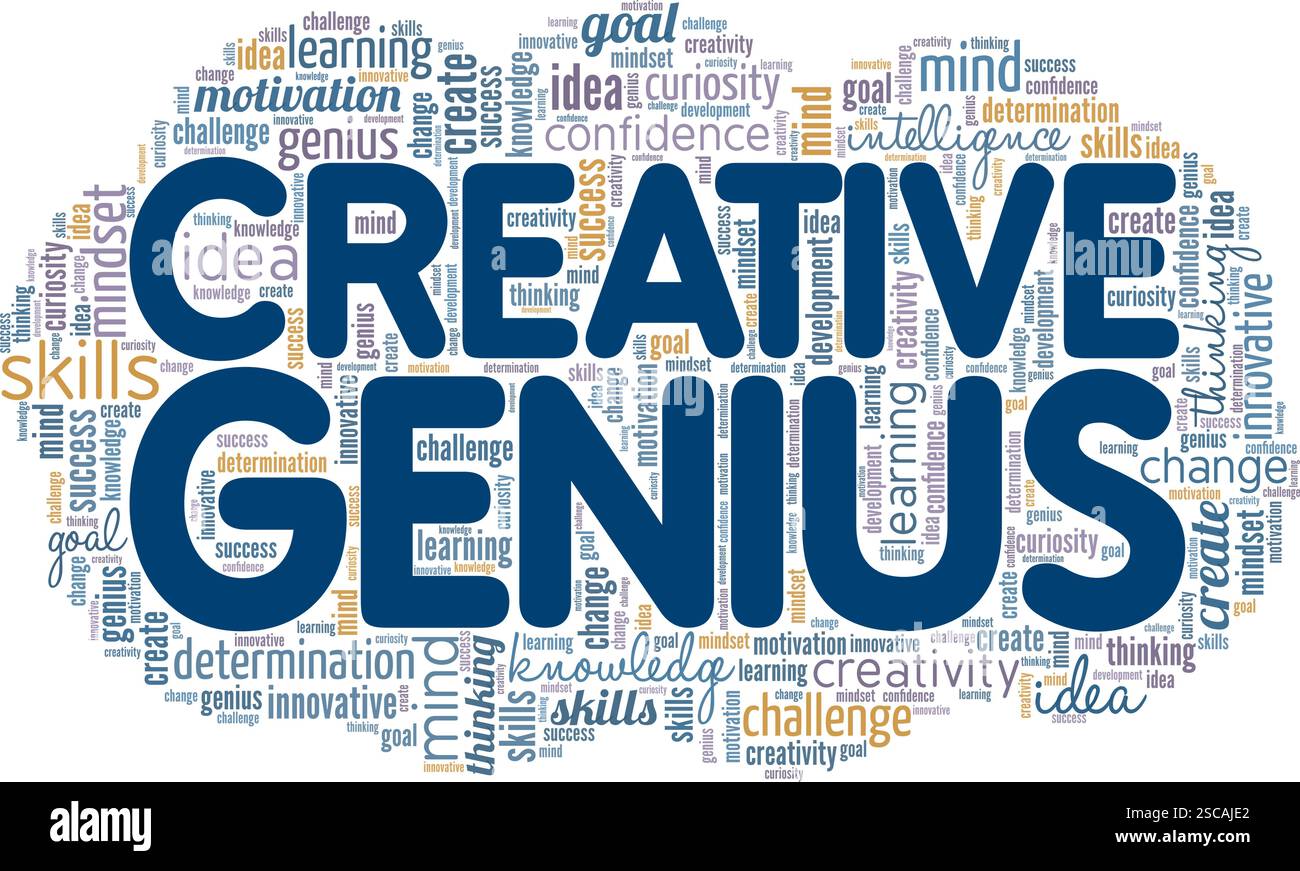 Creative Genius word cloud conceptual design isolated on white ...