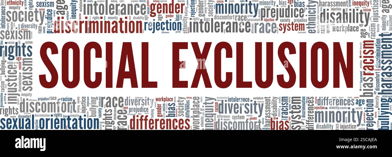 Social Exclusion word cloud conceptual design isolated on white ...