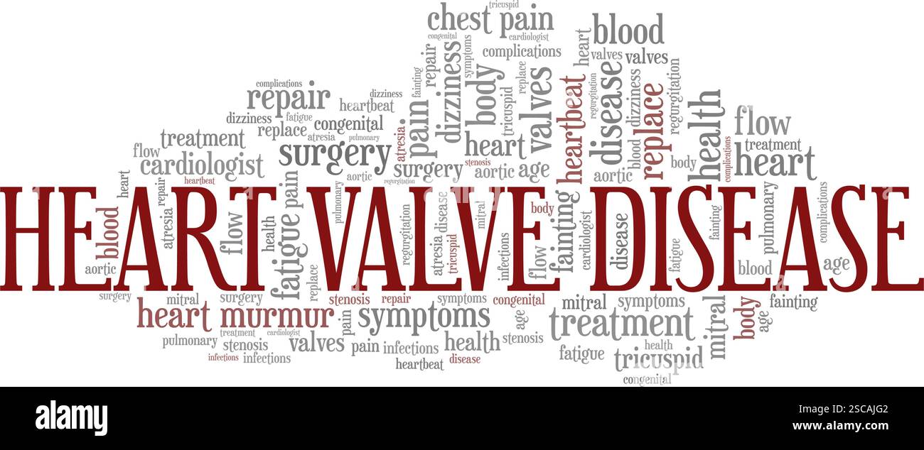 Heart Valve Disease word cloud conceptual design isolated on white ...
