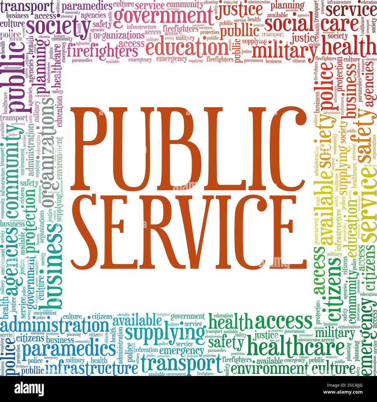 Public Service word cloud conceptual design isolated on white ...