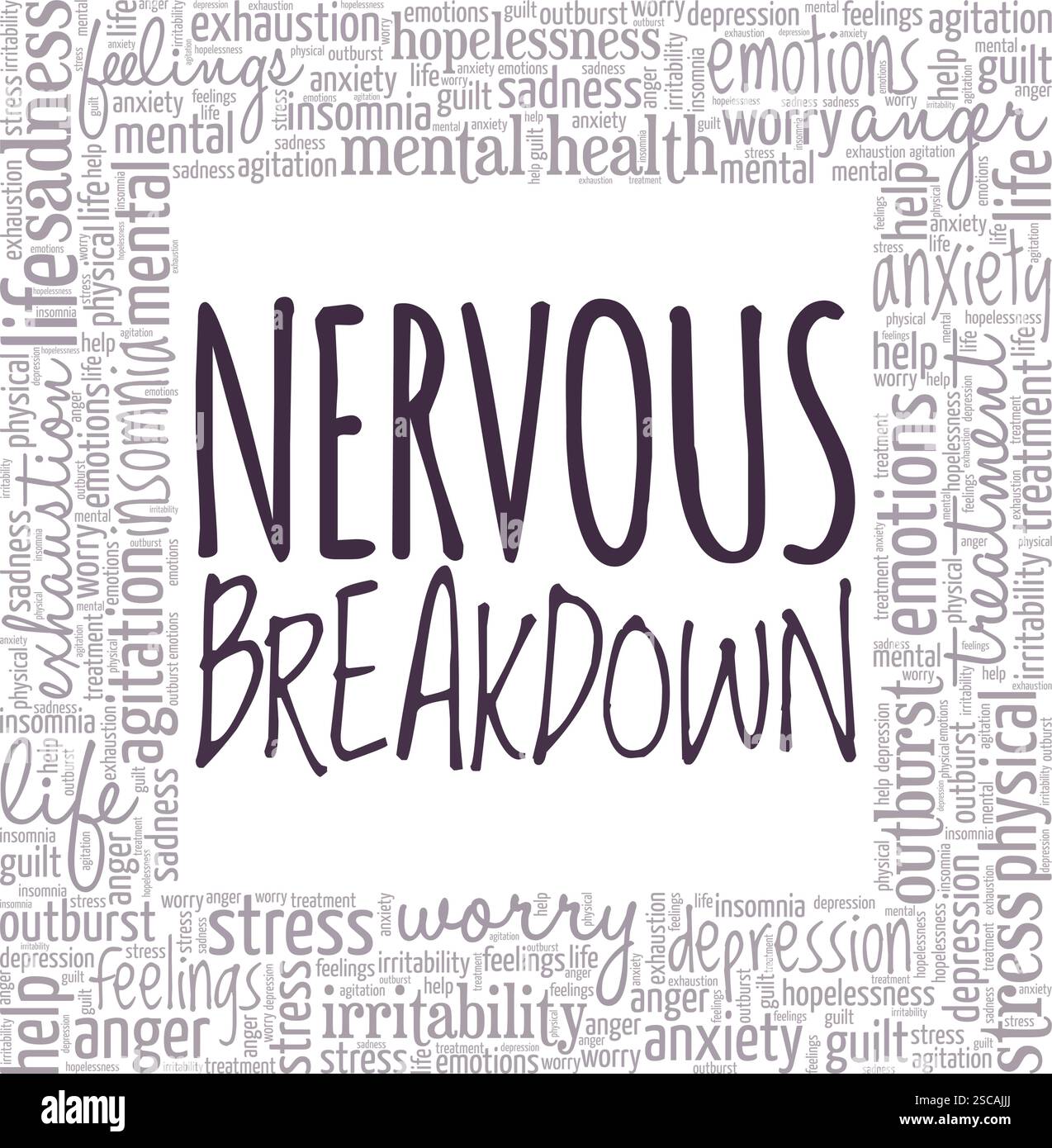 Nervous Breakdown word cloud conceptual design isolated on white ...