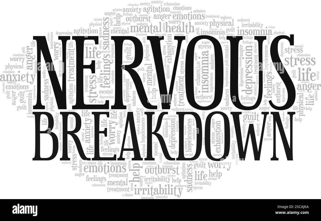Nervous Breakdown word cloud conceptual design isolated on white ...