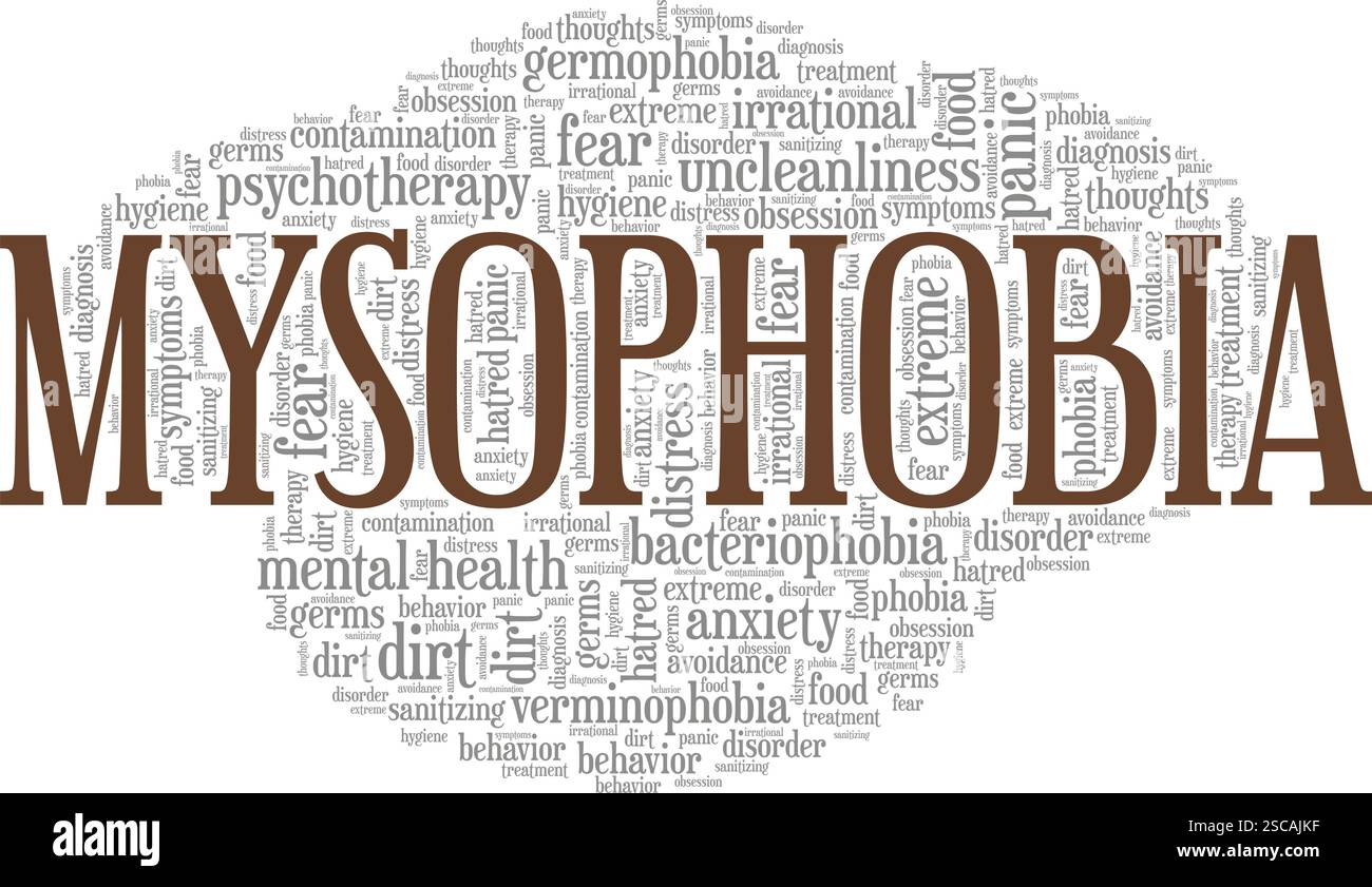 Mysophobia word cloud conceptual design isolated on white background ...