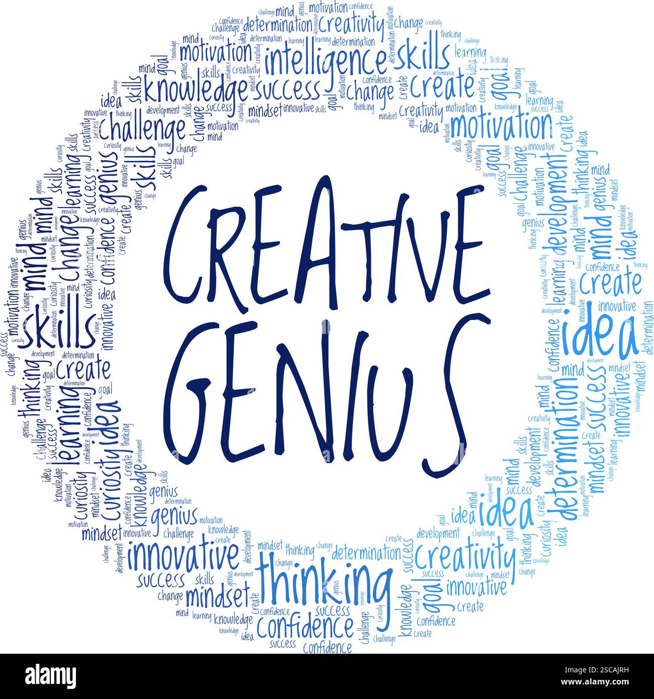 Creative Genius word cloud conceptual design isolated on white ...