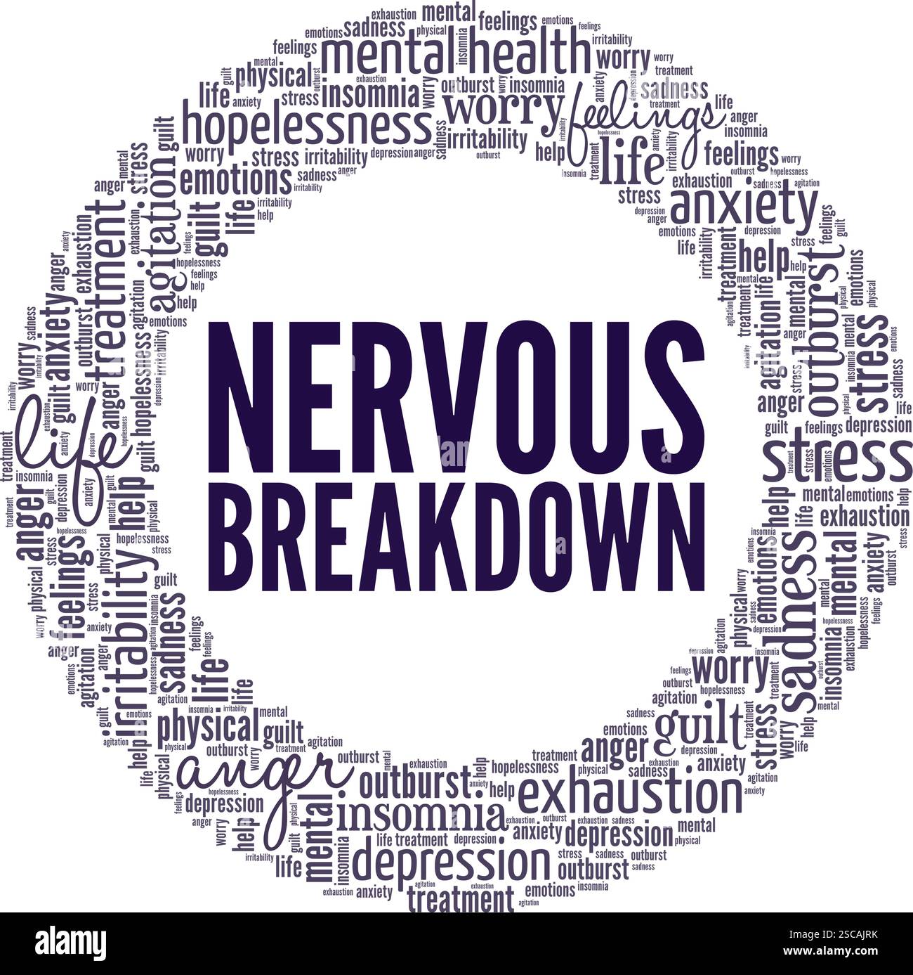 Nervous Breakdown word cloud conceptual design isolated on white ...
