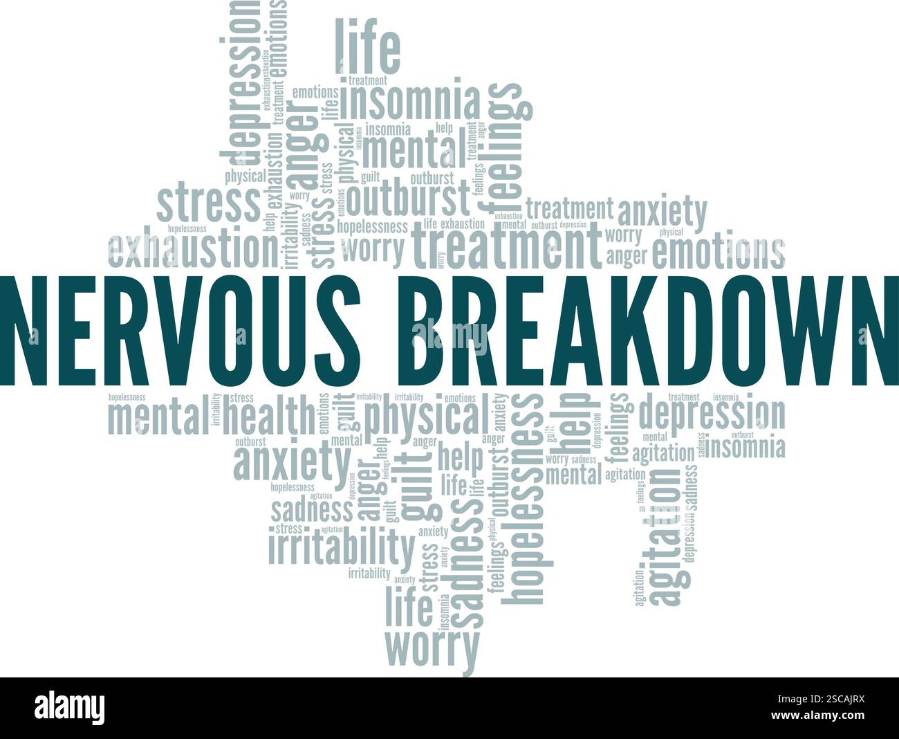 Nervous Breakdown word cloud conceptual design isolated on white ...