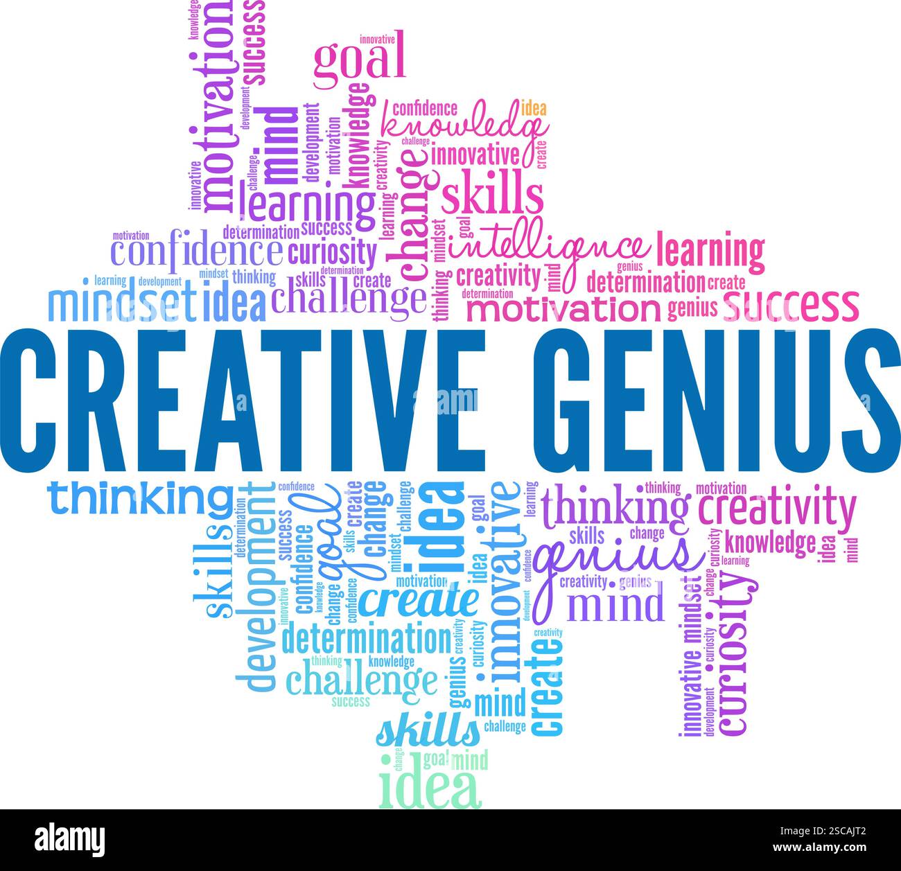 Creative Genius word cloud conceptual design isolated on white ...