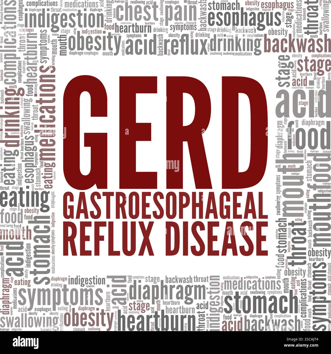 Gastroesophageal Reflux Disease - GERD word cloud conceptual design ...