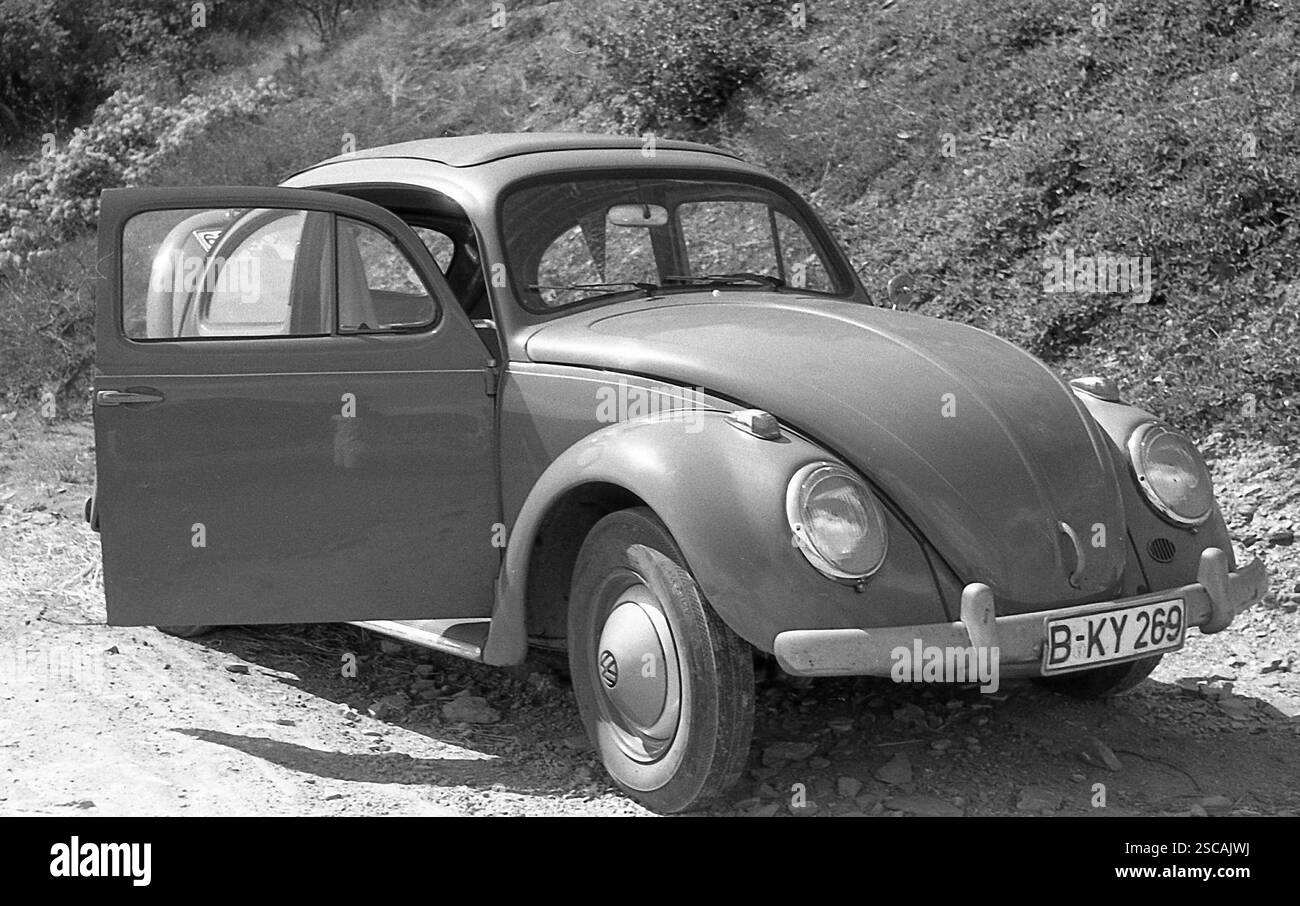 VW-Beetle with Berlin license plate at the side of the road Stock Photo ...