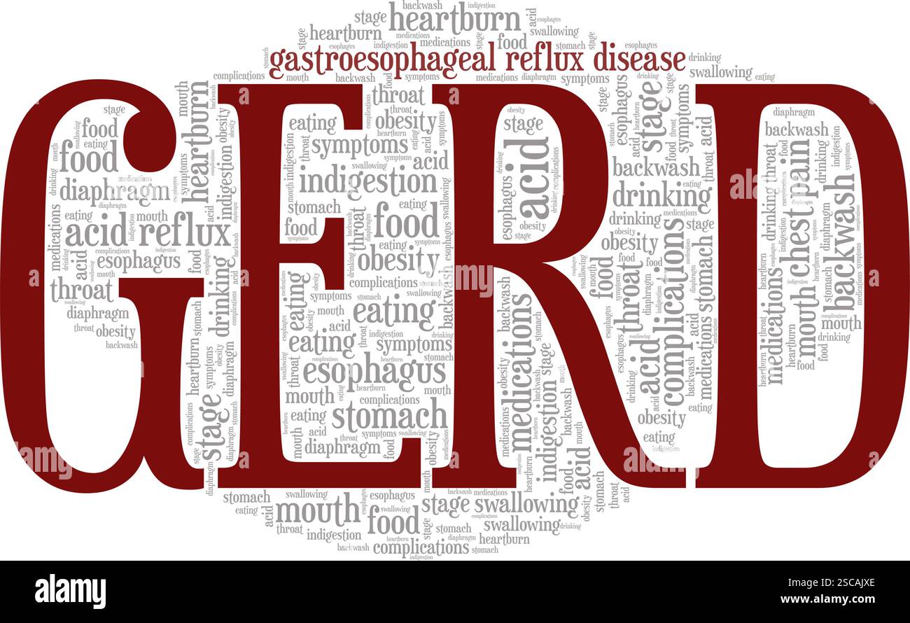 Gastroesophageal Reflux Disease - GERD word cloud conceptual design ...